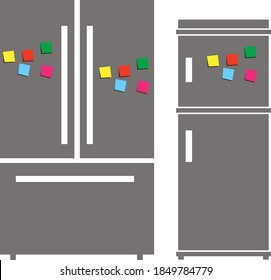 Sticky Notes On Refrigerator Stock Vector (Royalty Free) 1849784779 ...