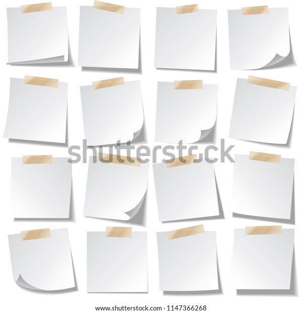 Sticky Paper Note Tape Shadow Isolated Stock Vector (Royalty Free ...