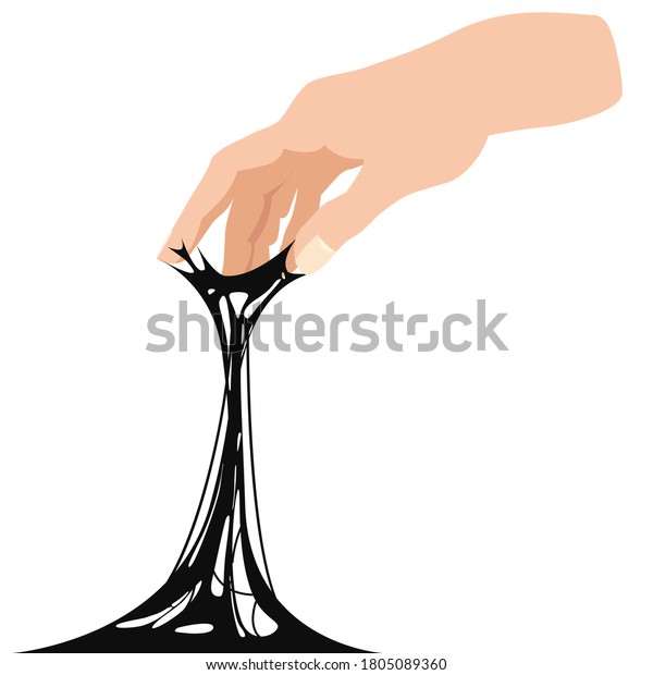 Sticky Slime Reaching Stuck By Hand Stock Vector (Royalty Free ...