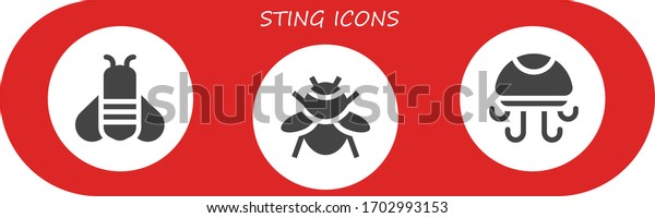 Sting Icon Set 3 Filled Sting Stock Vector (Royalty Free) 1702993153 ...