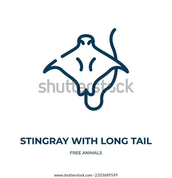 Stingray Long Tail Icon Linear Vector Stock Vector (Royalty Free ...