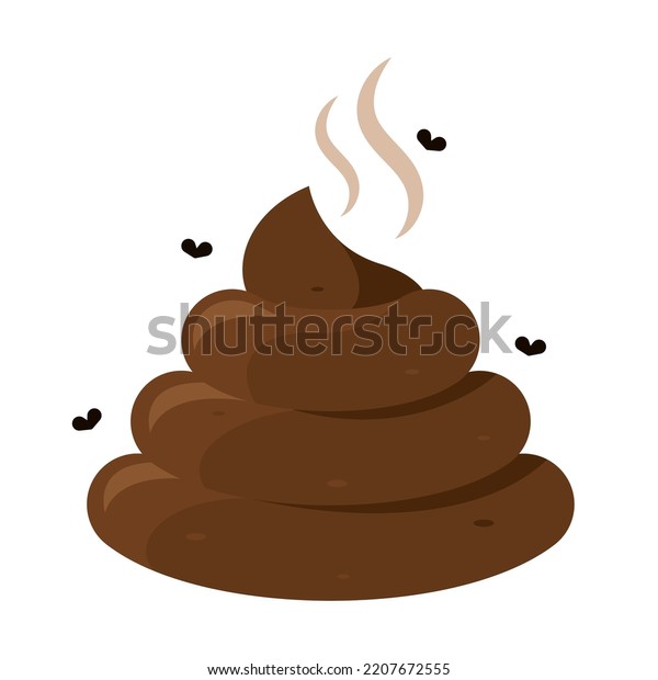 Stinky Poop Flat Vector Illustration Logo Stock Vector (Royalty Free ...
