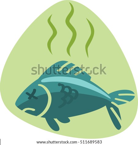 Stinky Smell Dead Fish Isolated Symbol Stock Vector (Royalty Free ...