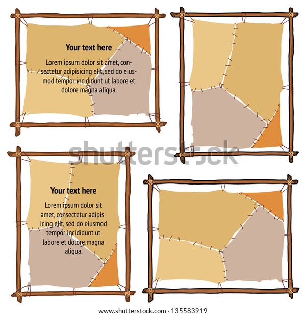 Stitched Animal Skins Border Backdrop Text: vector de stock (libre de ...