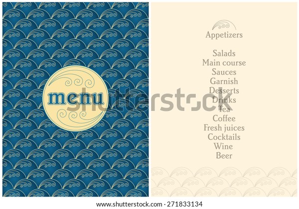 Stitched Menu Stitched Modern Japan Waves Stock Vector (Royalty Free ...