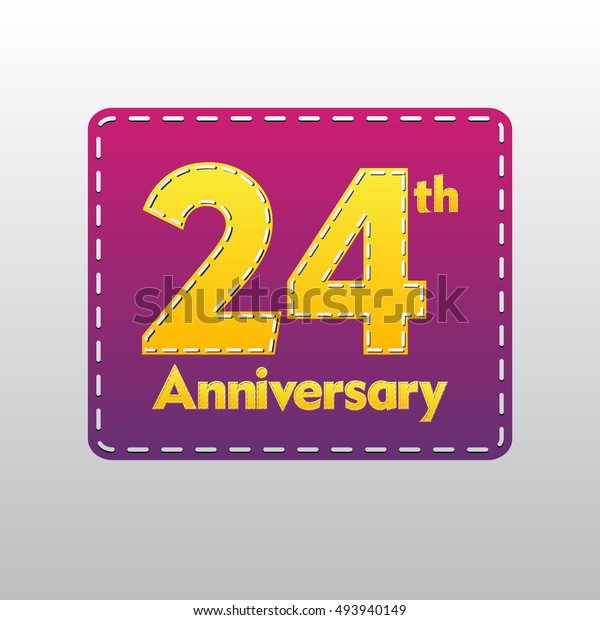 Stitched Sew Letters Themes 24th Anniversary Stock Vector (Royalty Free ...
