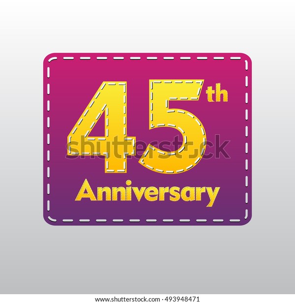 Stitched Sew Letters Themes 45th Anniversary Stock Vector (Royalty Free ...