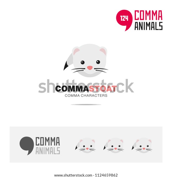 Stoat Animal Concept Icon Set Modern Stock Vector (Royalty Free ...