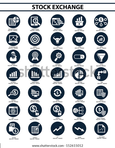 Stock Exchange Icon Setvector Stock Vector (Royalty Free) 152615012 ...