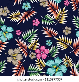 Stock Flowers Patti Pattern On Navy Stock Vector (Royalty Free ...