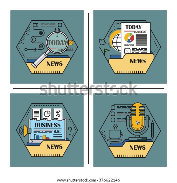 Stock Illustration Flat Infographic Breaking News Stock Vector (Royalty ...