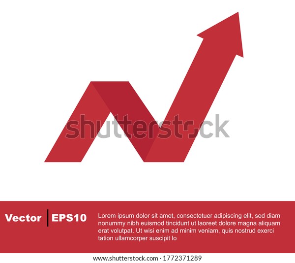 Stock Market Chart Flat Red Icon Stock Vector (Royalty Free) 1772371289 ...