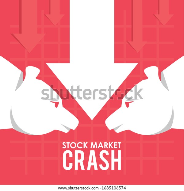 Stock Market Crash Arrow Down Bears Stock Vector (Royalty Free ...