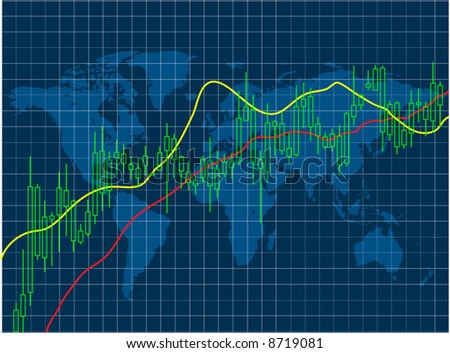 Stock Market Graph Against World Map Stock Vector (Royalty Free ...