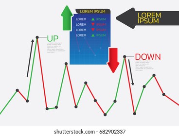 Vektor Stok Stock Market Graph Frame Chart Template (Tanpa Royalti ...