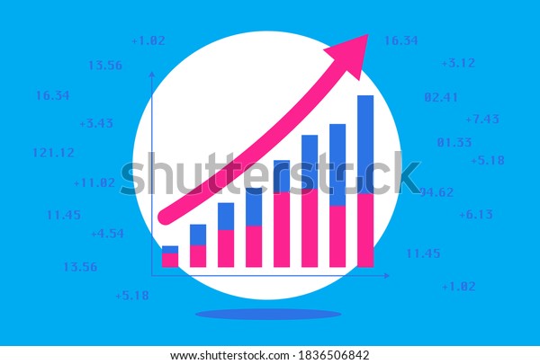 Stock Market Rising Graph Vector Illustration Stock Vector (Royalty ...