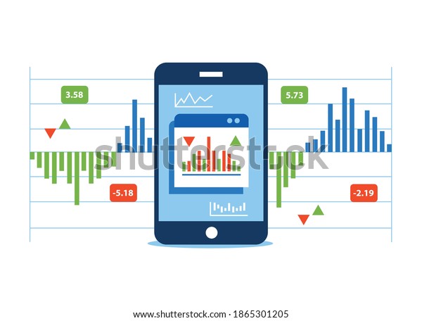 Stock Rising Falling Charts On Digital Stock Vector (Royalty Free ...