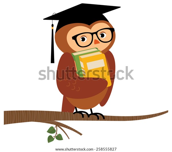 Stock Vector Cartoon Illustration Academic Owl Stock Vector (Royalty ...