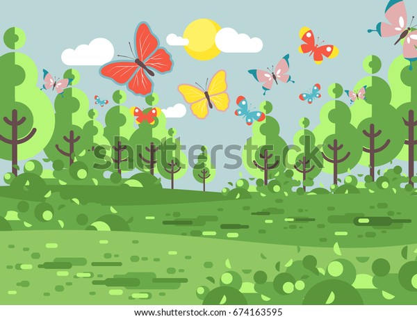 Stock Vector Illustration Cartoon Landscape Clearing Stock Vector ...