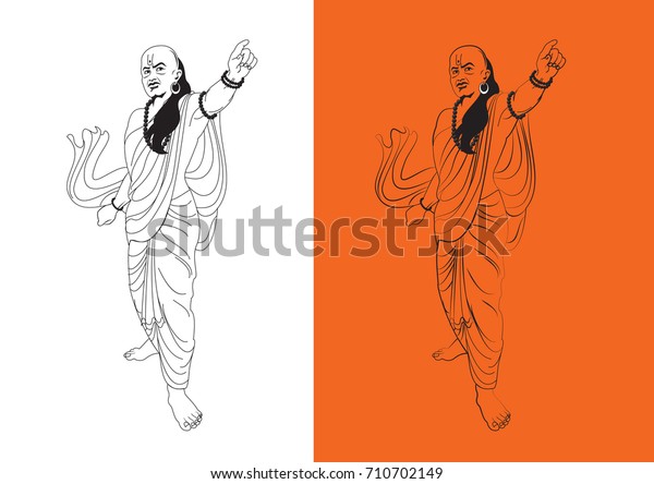 Stock Vector Illustration Chanakya Who Indian Stock Vector (Royalty ...