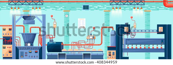 Stock Vector Illustration Interior Plant Factory Stock Vector (Royalty ...