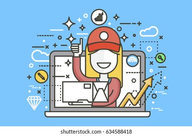 Stock Vector Illustration Peddler Parcels Carrier Stock Vector (Royalty ...