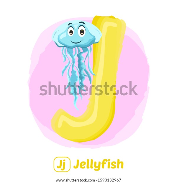 Stock Vector J Jellyfish Alphabet Animal Stock Vector (Royalty Free ...
