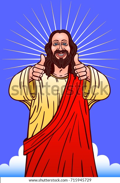 Stock Vector Jesus Christ Smiling Shows: เวกเตอร์สต็อก (ปลอดค่า ...