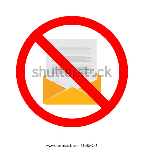 Stock Vector No Email Prohibition Sending Stock Vector (Royalty Free ...
