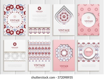 Stock Vector Set Brochures Vintage Style Stock Vector (Royalty Free ...