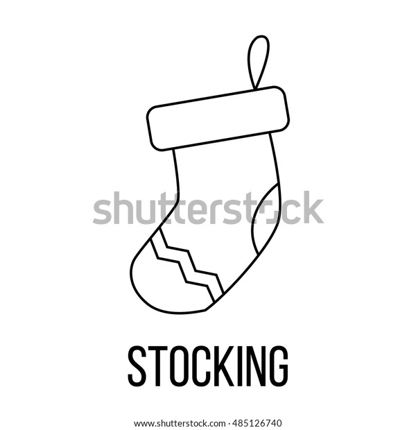 Stocking Icon Logo Line Art Style Stock Vector (Royalty Free) 485126740
