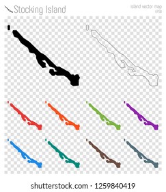 Stocking Island High Detailed Map Isolated Stock Vector (Royalty Free ...