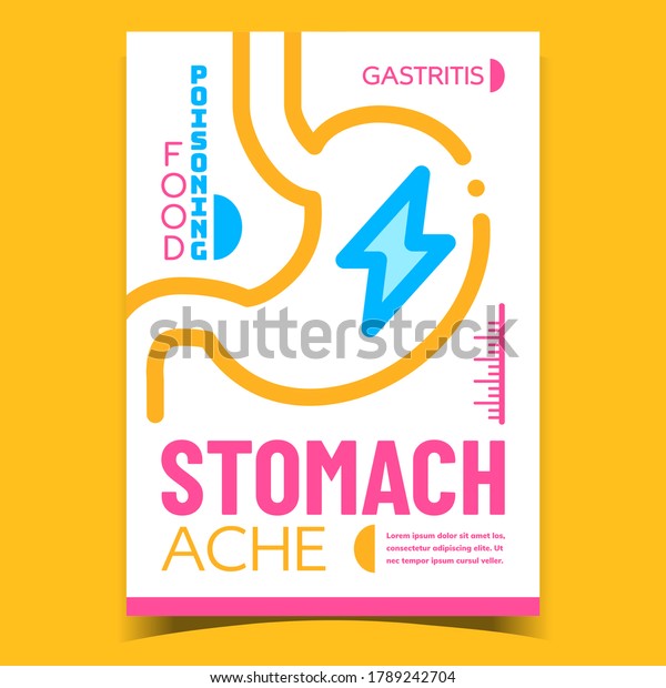 Stomach Ache Creative Advertising Poster Vector Stock Vector (Royalty ...