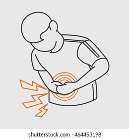 Stomach Ache Pain Logo Vector Icon Stock Vector (Royalty Free ...