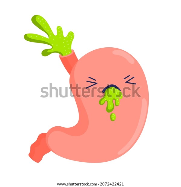 Stomach Nausea Vomiting Cartoon Internal Organs Stock Vector (Royalty ...