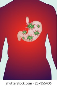 Stomach Virus Infection Stock Vector (Royalty Free) 257355406 ...