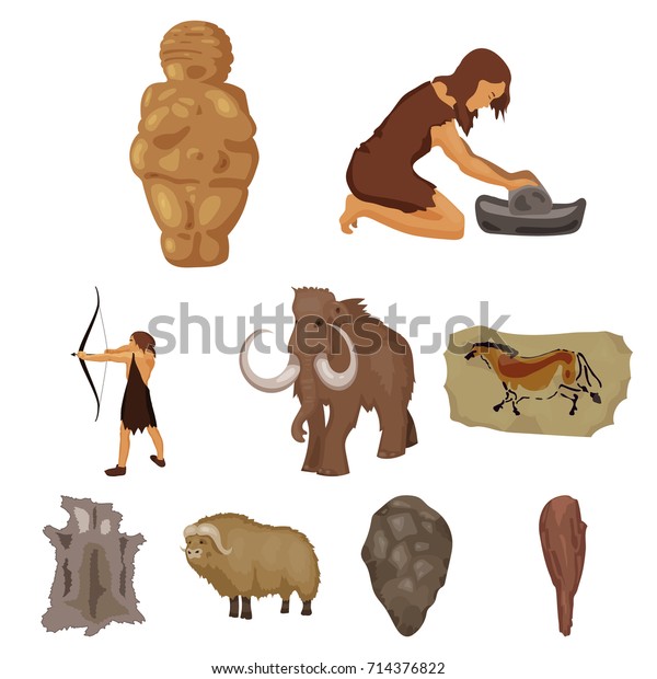 Stone Age Set Icons Cartoon Style Stock Vector (Royalty Free) 714376822 ...