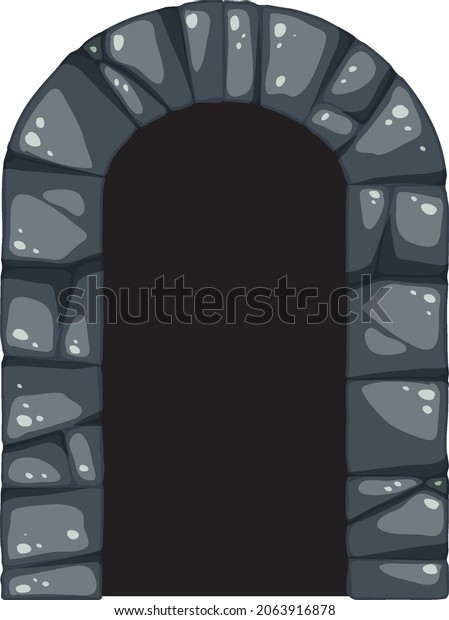 Stone Arch Cartoon Style On White Stock Vector (Royalty Free ...