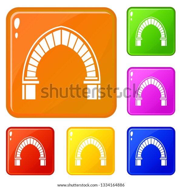 Stone Arch Icons Set Collection Vector Stock Vector (Royalty Free ...