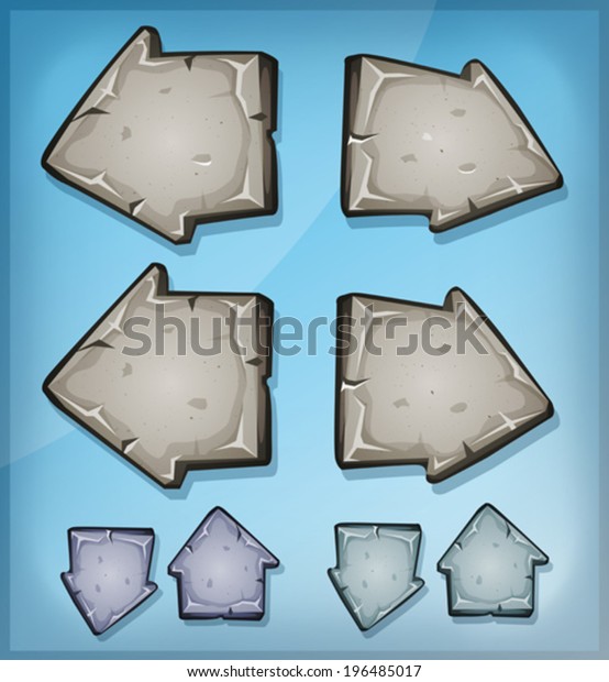 Stone Arrows Signs Ui Game Illustration Stock Vector (Royalty Free ...
