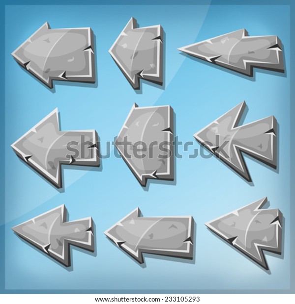 Stone Arrows Signs Ui Game Illustration Stock Vector (Royalty Free ...