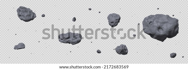 Stone Asteroid Belt Realistic Vector Illustration: เวกเตอร์สต็อก (ปลอด ...