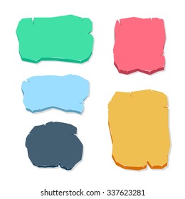 Stone Banners Cartoon Elements Banner Sticker Stock Vector (Royalty ...