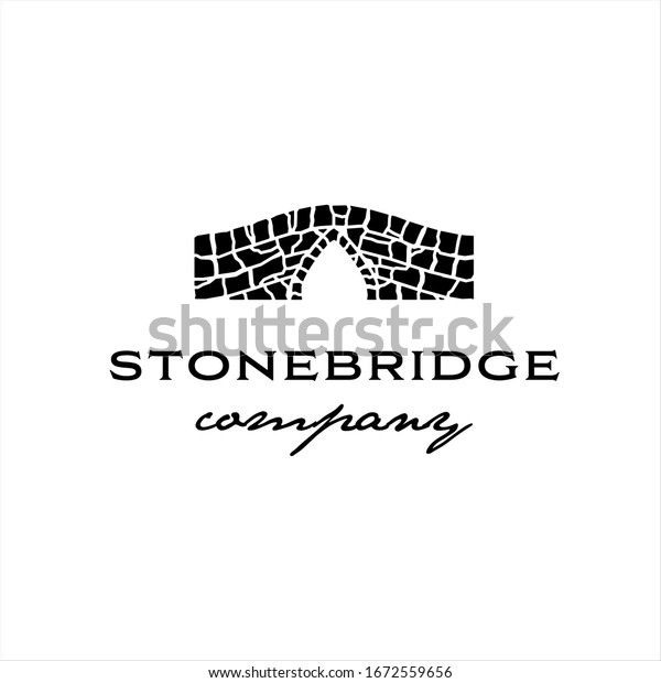 Stone Bridge Classic Design Style Stock Vector (Royalty Free ...