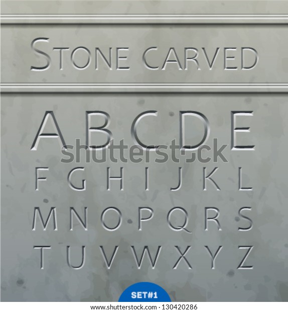 Stone Carved Alphabet Stock Vector (Royalty Free) 130420286