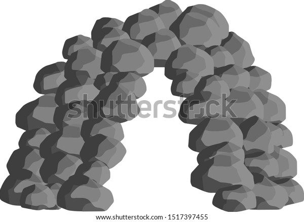 Stone Entrance Cave Element Mountains Nature Stock Vector (Royalty Free ...