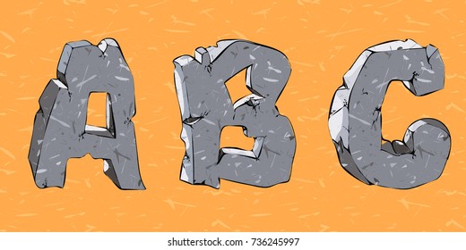 Stone Font Cracked On Orange Background Stock Vector (Royalty Free ...
