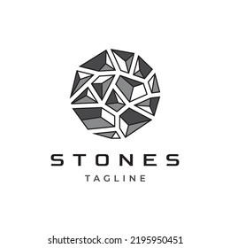 Stone Logo Design Illustration Vector Template Stock Vector (Royalty ...