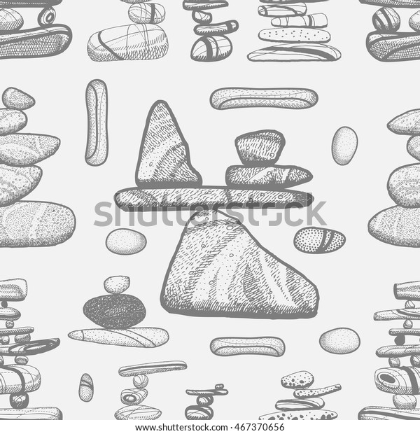 Stone Pyramid Vector Seamless Sketch Pattern: เวกเตอร์สต็อก (ปลอดค่า ...
