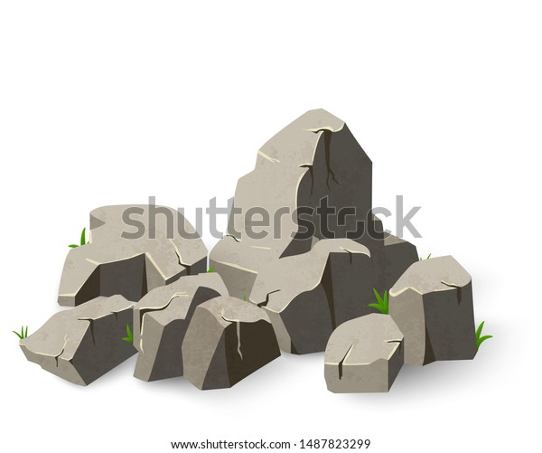 Stone Set Style Cartoon Set Different: เวกเตอร์สต็อก (ปลอดค่าลิขสิทธิ์ ...